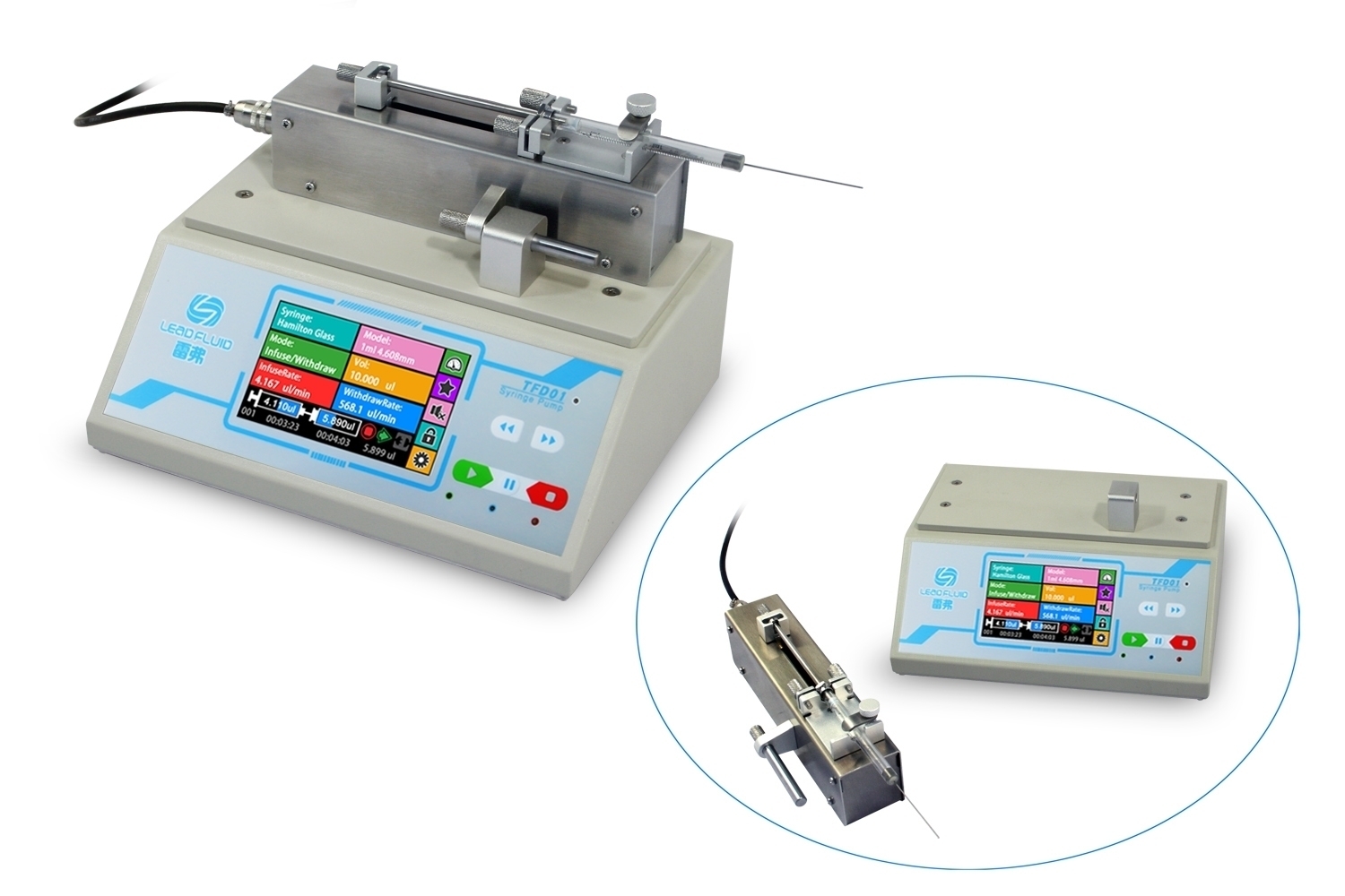 TFD01-01 Split Style Laboratory Syringe Pump - Lead Fluid Technology USA